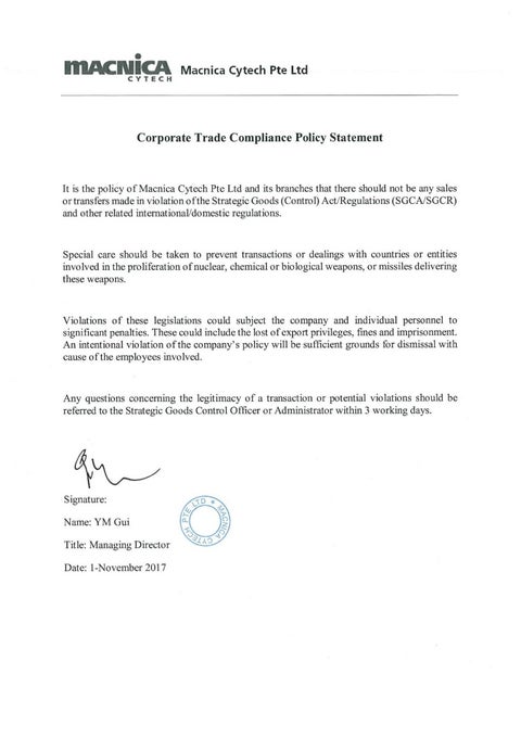 Policy Statement | Macnica Cytech Pte Ltd